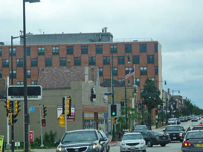 This bustling street scene captures the essence of a community where working families can actually thrive.