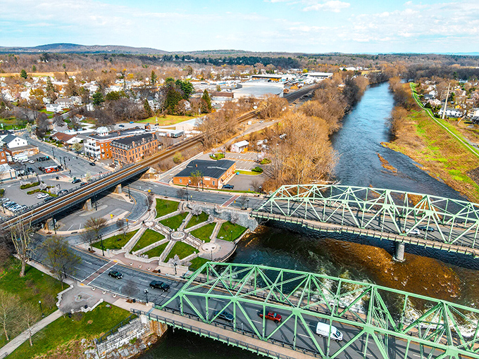 The Connecticut River curves past Westfield like nature's own highway to peaceful retirement.