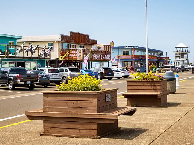 Fishing boats and flower boxes prove that practical and pretty make perfect partners.