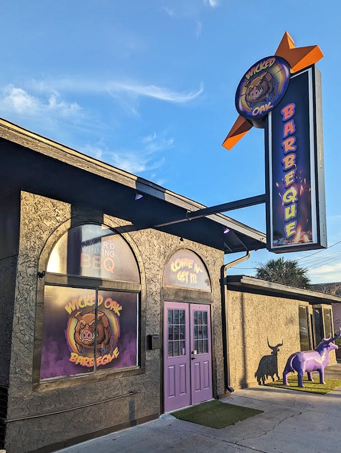 Wicked Oak's playful exterior perfectly matches the creative spirit they bring to traditional smoking techniques inside.