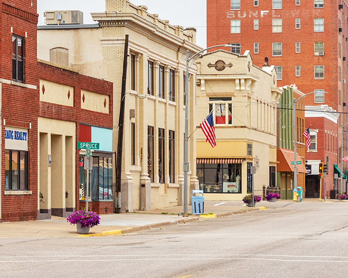 American flags flutter along 3rd Street, where colorful planters brighten the sidewalks. Small-town patriotism without the pageantry&mdash;just genuine pride in place.