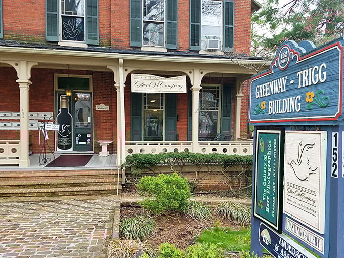 The Greenway-Trigg Building houses treasures like the Olive Oil Company. Brick pathways lead to culinary discoveries that will transform your home cooking forever.