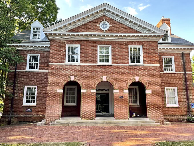 The stately Albemarle County District Courthouse stands as a testament to Charlottesville's rich history, its classic architecture reminiscent of a time when buildings were built to inspire.