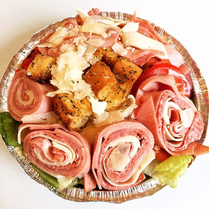 This antipasto salad isn't just food&mdash;it's architecture. Those rolled meats, the croutons standing at attention, the feta mountain&mdash;it's the Roman Colosseum of appetizers.