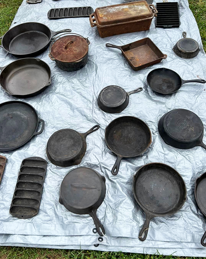 Cast iron storytellers—these seasoned pans have fried countless Sunday breakfasts and hold generations of family recipes in their well-worn surfaces.