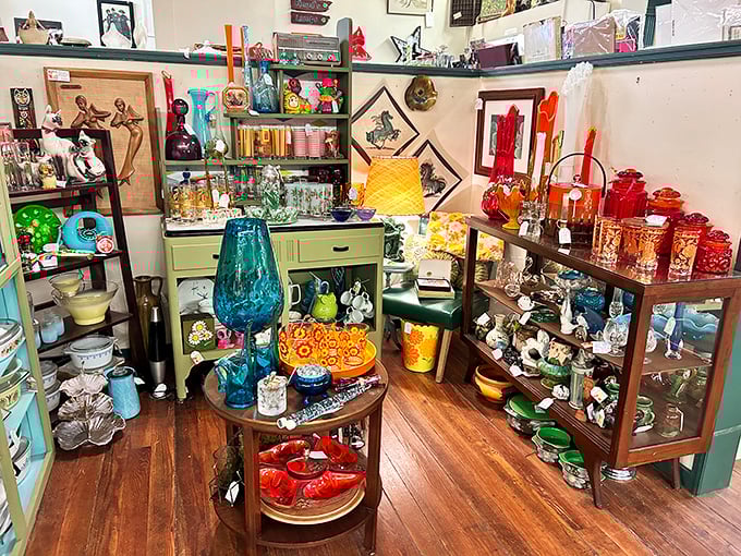 The Antiques Marketplace where treasures hide among trinkets, waiting for someone to recognize their worth again.