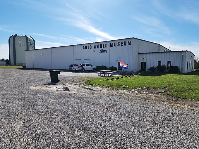 Auto World Museum's unassuming exterior belies the treasures within. Car enthusiasts and history buffs alike find common ground among the gleaming chrome and vintage vehicles inside.