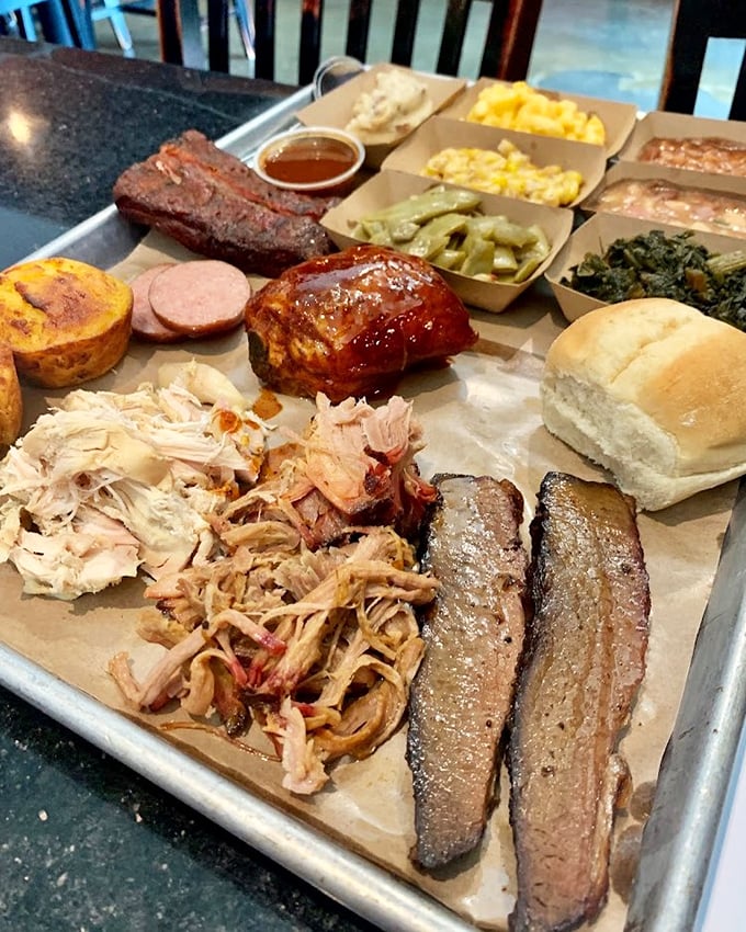 The sampler plate: for when choosing just one meat feels like Sophie's Choice, barbecue edition.
