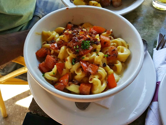 Mac and cheese for breakfast? When it looks this good, with those roasted tomatoes adding pops of color and flavor, conventional meal rules no longer apply.