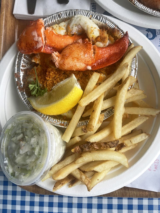This baked seafood platter with lobster claws is what Neptune himself would order if he were dining on land.