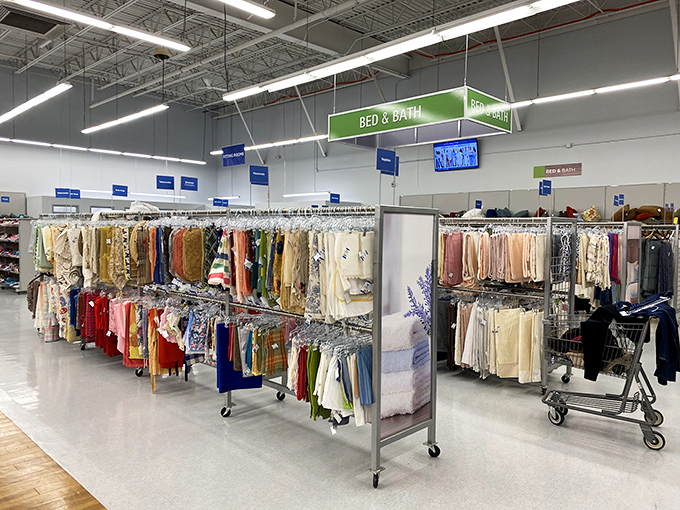 The Bed & Bath boulevard, where linens of yesteryear find new homes and shower curtains get their second act.