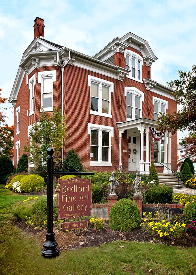 Bedford Fine Art Gallery occupies a Victorian beauty that makes modern McMansions look like they're trying too hard.