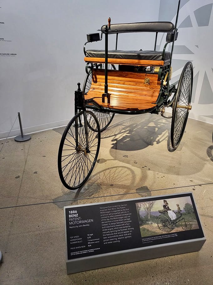 The 1886 Benz Patent Motorwagen&mdash;automotive history's patient zero. Hard to believe this wooden wonder would eventually lead to rush hour traffic.