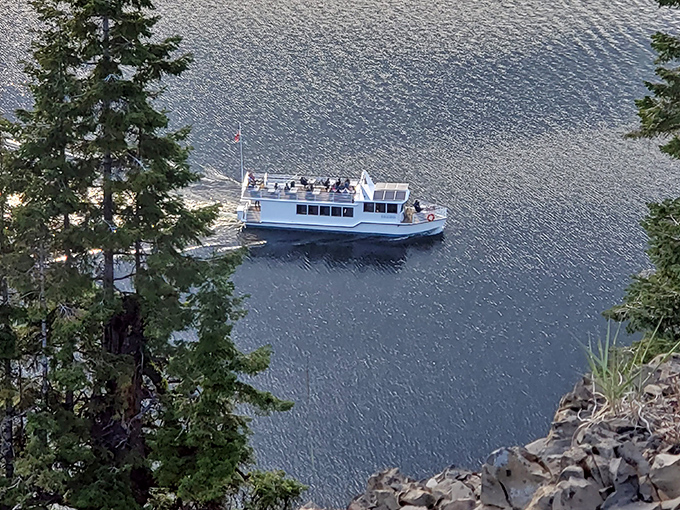 Lake cruising, Idaho-style. The only traffic jam you'll encounter is when everyone rushes to one side to photograph an eagle.