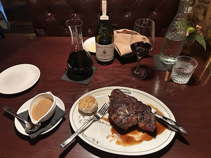 The bone-in ribeye and sauce&mdash;a magnificent monument to beef with a depth of flavor that might make you momentarily forget your table manners.