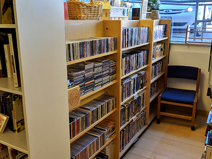 The media section: where physical books and DVDs still reign supreme. Remember when entertainment required more than just a password and monthly subscription?