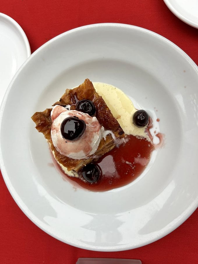 Bread pudding that proves dessert doesn't need molecular gastronomy to achieve pure, comforting perfection.