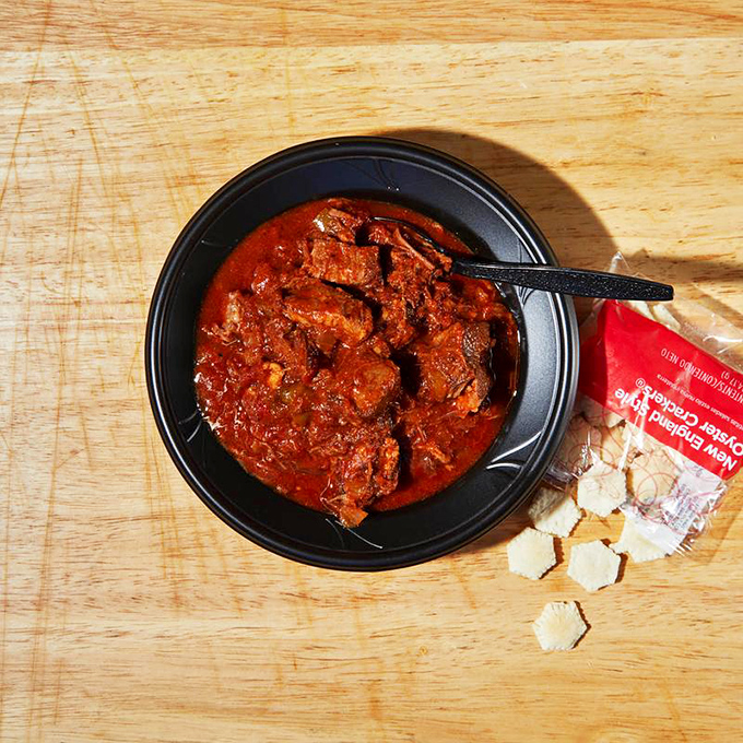 Brisket chili that looks like it could cure whatever ails you. The kind of hearty bowl that makes Pennsylvania winters bearable, one spoonful at a time.