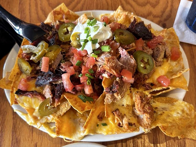 BBQ nachos: where Tex-Mex meets smokehouse magic. The kind of dish that makes you wonder why you'd ever waste time on plain nachos again.