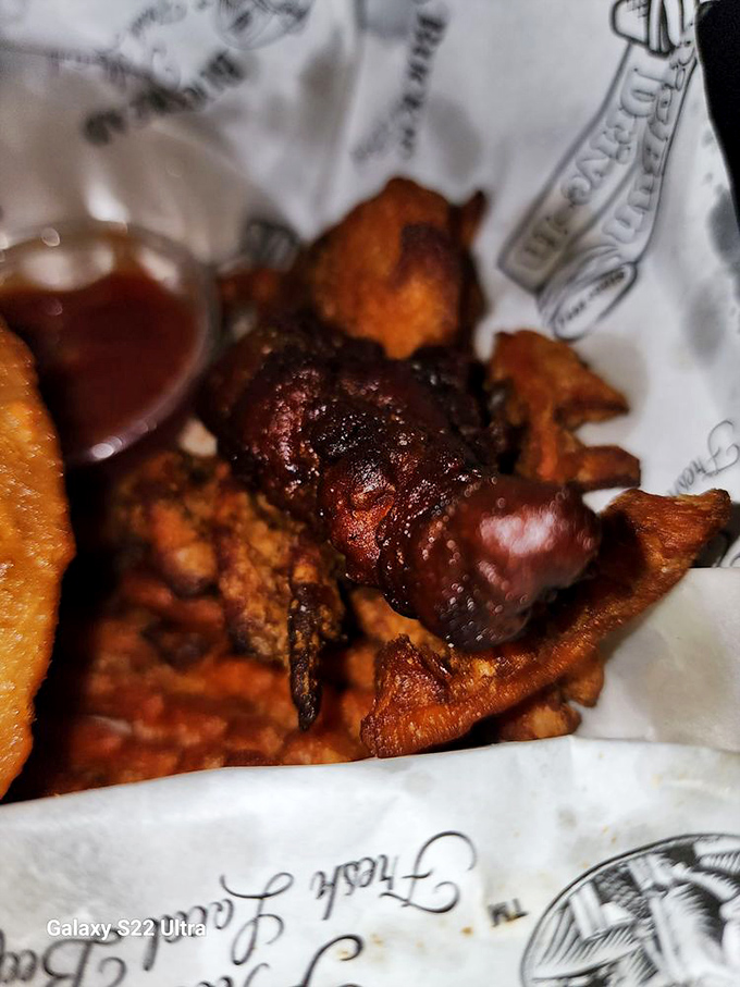 These finger steaks look like they've been kissed by the gods of deep-frying. Crispy, savory morsels that Idaho proudly claims as its own.