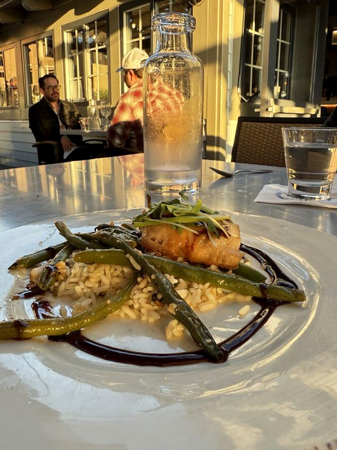 Butterfish with asparagus and rice&mdash;proof that simplicity often yields the most elegant results. California cuisine at its thoughtful best.