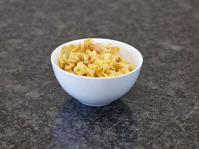 Buttery cabbage and noodles &ndash; haluski to those in the know &ndash; sitting pretty in a simple white bowl. Humble ingredients, transcendent flavor.
