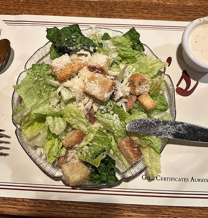 A Caesar salad that Julius himself would approve &ndash; crisp romaine, generous parmesan, and house-made croutons await your conquest.