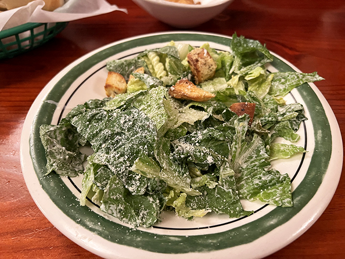 Even the Caesar salad gets the Frontier treatment&mdash;generous, fresh, and ready to convince you that vegetables have a place at a steakhouse. 