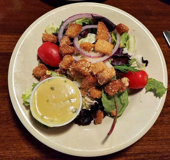 This garden-fresh salad with crispy croutons proves Leverock's knows there's more to life than just perfectly prepared seafood.