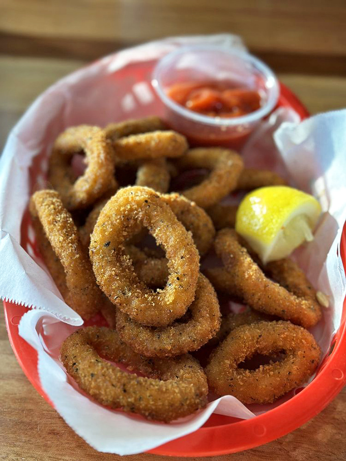These golden calamari rings aren't just fried&mdash;they're transformed into crispy treasures that would make even the most sophisticated squid proud of its afterlife.