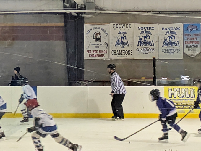 Future hockey stars face off at the local rink – proof that Bradford's youth still appreciate ice time that doesn't involve scrolling through social media.