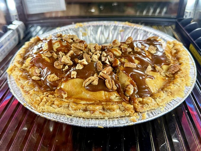 Caramel, apples, and pecans under a golden crust&mdash;this isn't just pie, it's Oklahoma's answer to French patisserie.