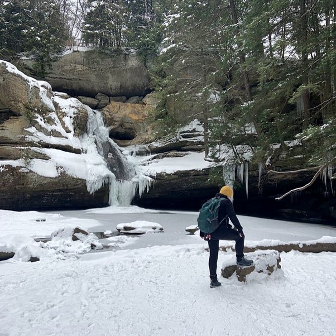 Winter transforms Cedar Falls into a frozen masterpiece that would make Elsa jealous. Worth the cold toes for views this spectacular.