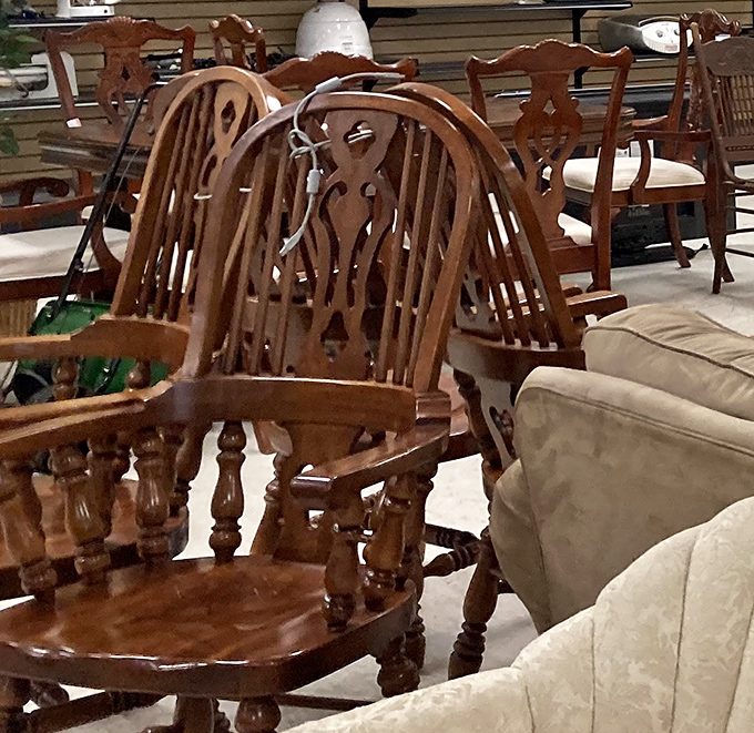 These aren't just chairs&mdash;they're thrones waiting for the right home. Solid wood craftsmanship that's outlasted several smartphone generations.