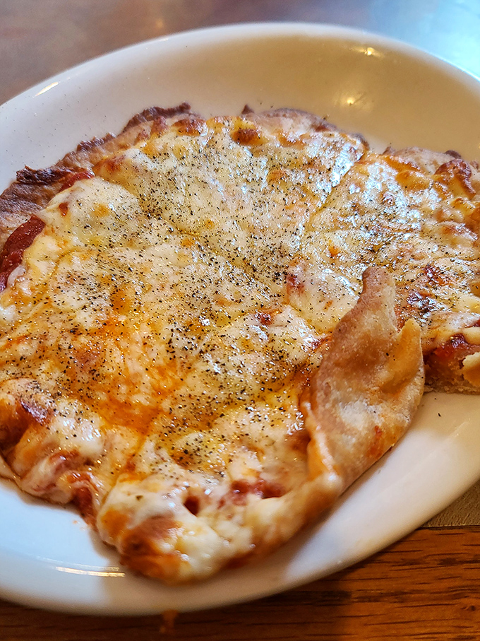 Pizza that reminds you why simple pleasures endure &ndash; a testament to the timeless appeal of melted cheese on perfectly baked dough.