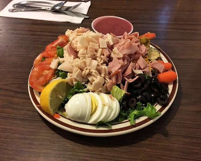 A chef salad that defies the sad desk lunch stereotype. This isn't rabbit food&mdash;it's a celebration of fresh ingredients that happen to be good for you.