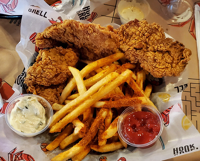 When chicken tenders are done right, they transcend their simple nature. These golden beauties prove the point deliciously.