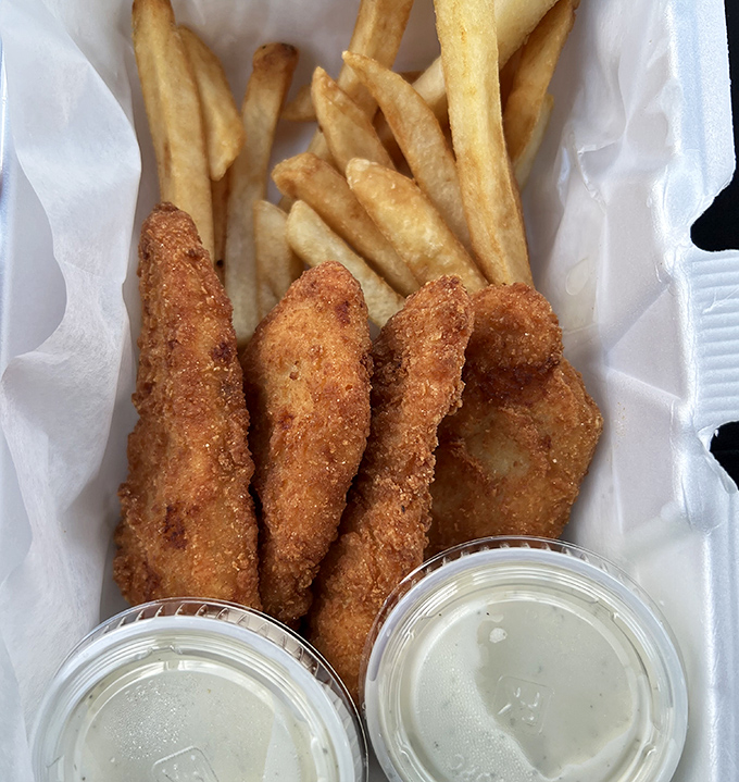 Chicken tenders that actually taste like chicken, with a crispy coating that shatters perfectly with each bite&mdash;proof that simple food done right is culinary art.