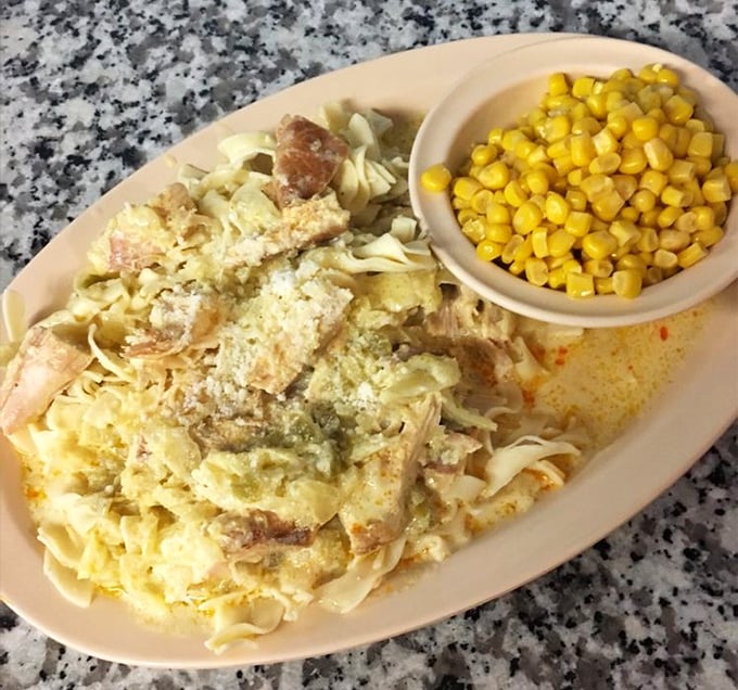 When pasta meets Southern comfort, magic happens on this unassuming plate.