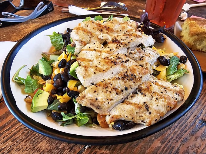 Even the salads here come dressed to impress, though they're clearly the supporting cast to the meat show.