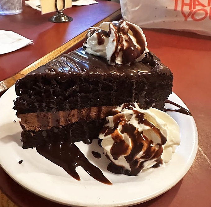 After conquering the sea, conquer this mountain of chocolate cake &ndash; a dessert so decadent it deserves its own zip code.