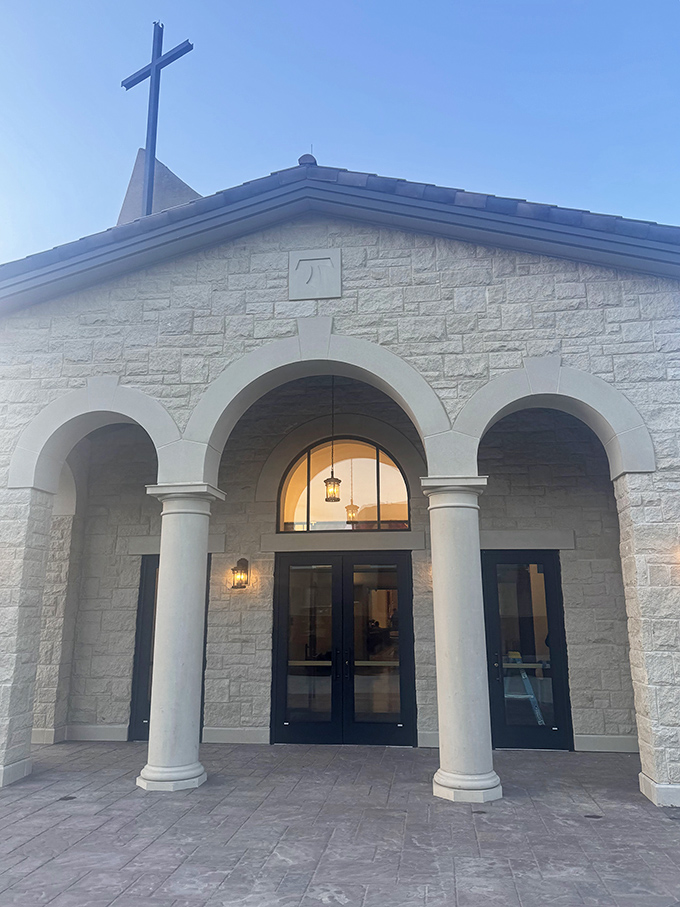 Modern church architecture provides spiritual community in Steubenville, where faith traditions create ready-made social circles for newcomers seeking connection.
