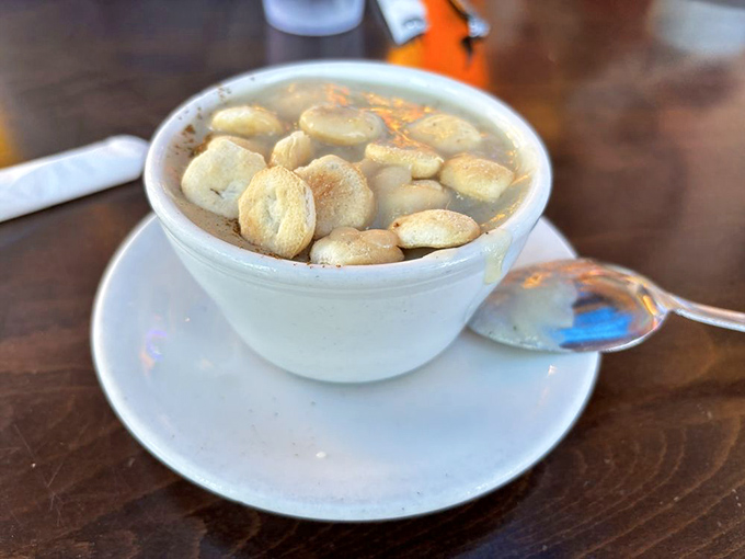 Clam chowder that doesn't hide behind excessive cream or potato. When soup becomes an event, you know you're somewhere special.