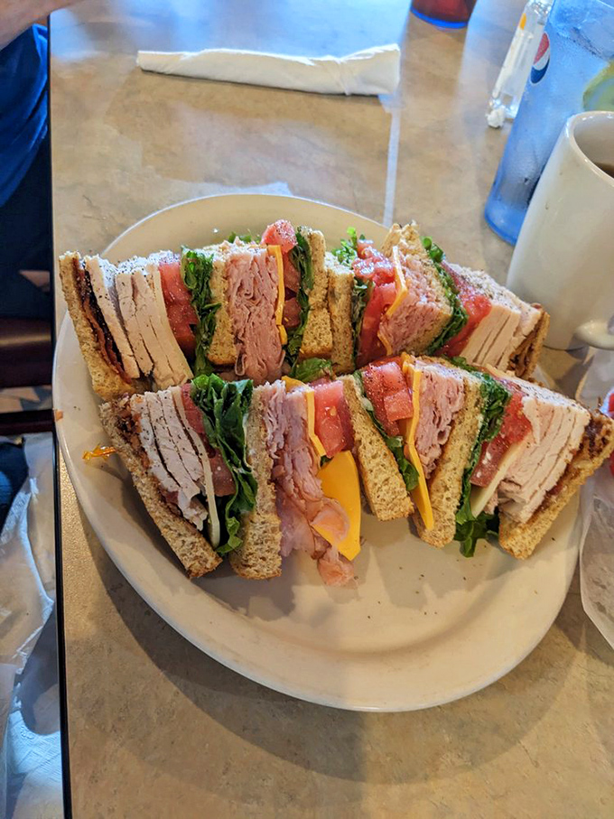 The club sandwich &ndash; architectural marvel of the diner world. Three stories of deliciousness that requires strategic planning just to take a bite.