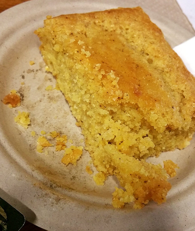 Moist, golden cornbread that crumbles just right &ndash; the supporting actor that often steals the show from fancier main attractions.