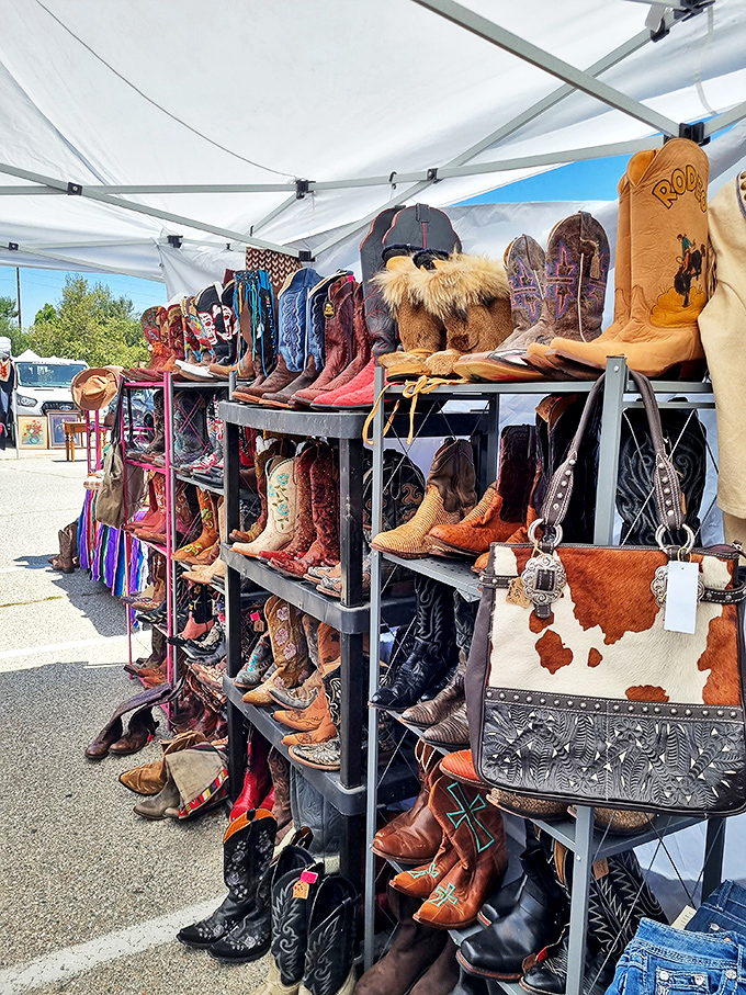 Cowboy couture that's walked a thousand miles. Each scuff and scratch on these boots tells a tale of Western adventure.