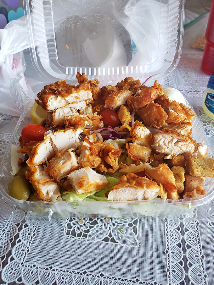 Even salad gets the Legends treatment&mdash;crispy chicken chunks transform ordinary greens into something worth crossing county lines for.