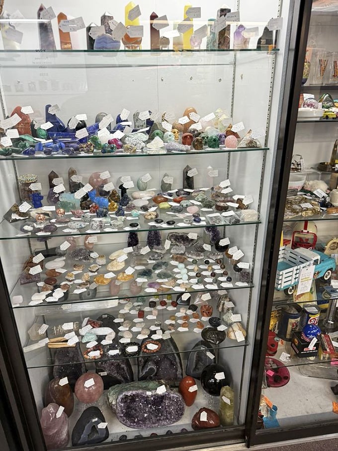 A treasure trove of crystals and minerals that would make any geology professor or New Age enthusiast equally giddy.