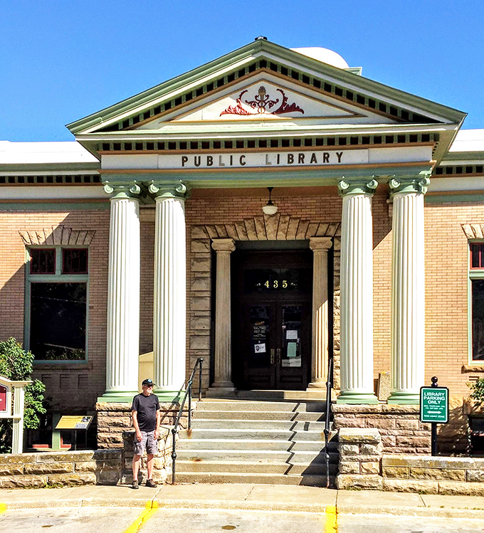 Deadwood's Public Library proves that even gunslingers needed good books. Its classical columns suggest reading was always a civilized affair.