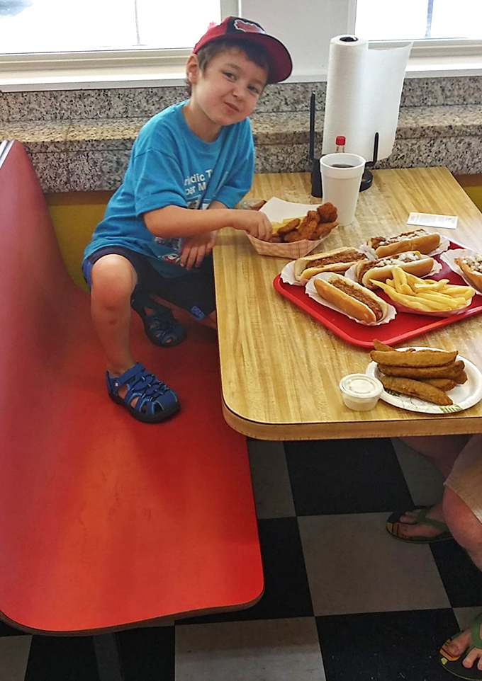 Young diners discovering the joy of proper hot dogs and fries. Creating food memories that will last longer than any souvenir t-shirt.